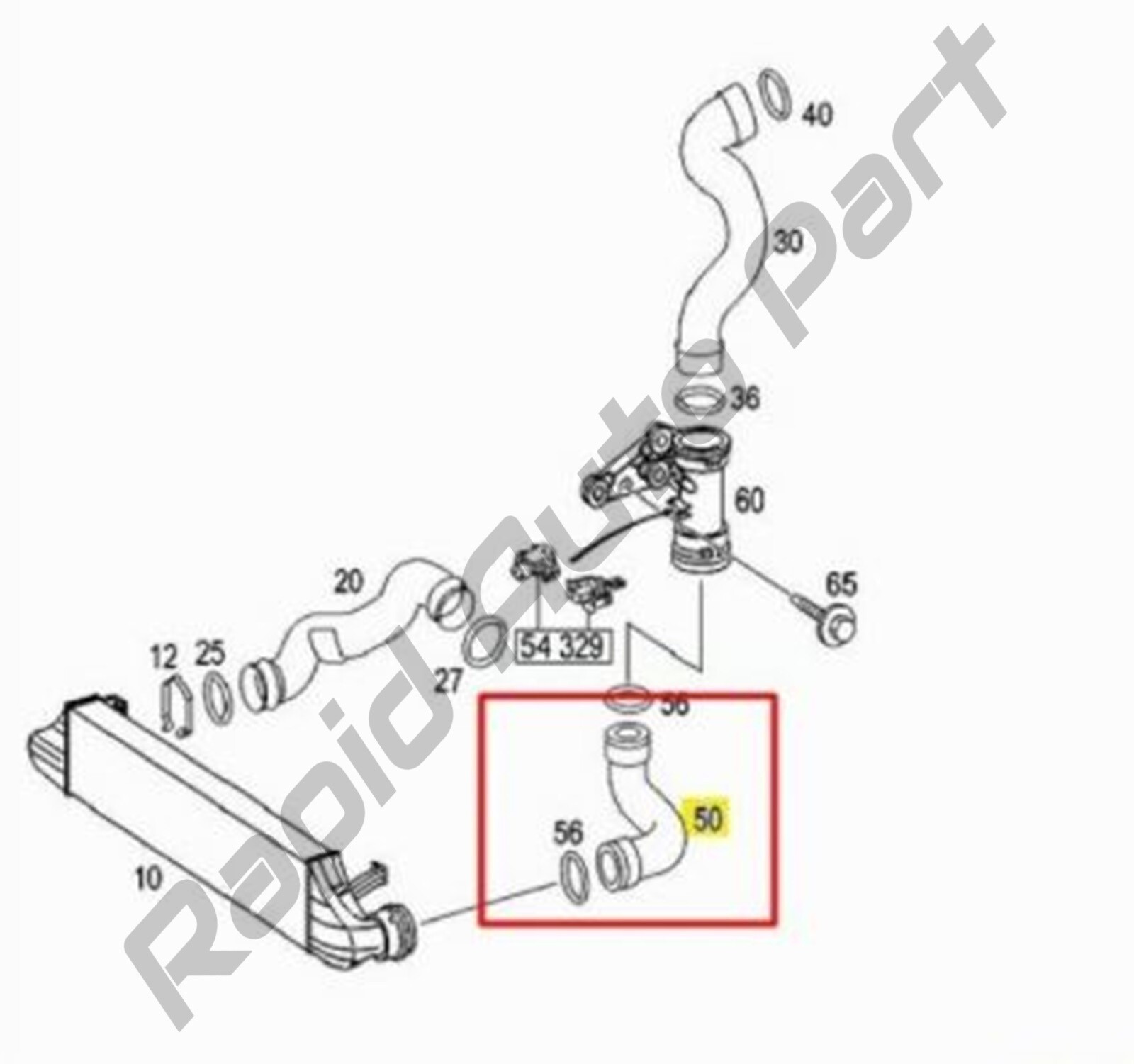 Intercooler Pipe Turbo Hose Left For Mercedes C-Class W203 S203 Cl203 ...