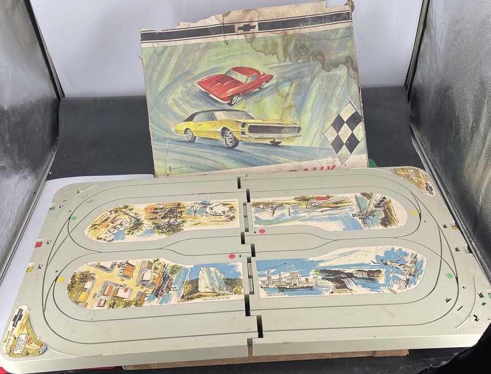 RARE - 1960's Chevrolet ROAD RALLY Slot Car Set Sold Only At Chevy ...