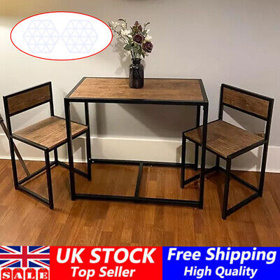 Small Dining Table 2 Chairs Kitchen Furniture Set Space Saving ...