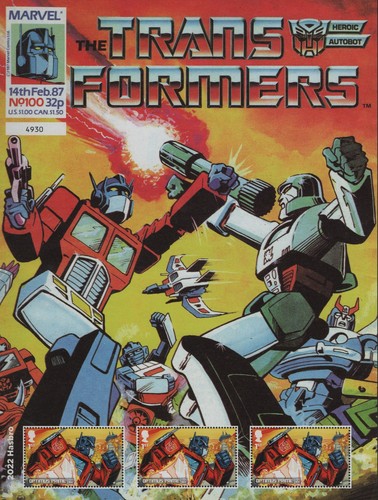 GB ER2 2022 Transformers Optimus Prime Marvel Comic Stamp Sheet Mint ...