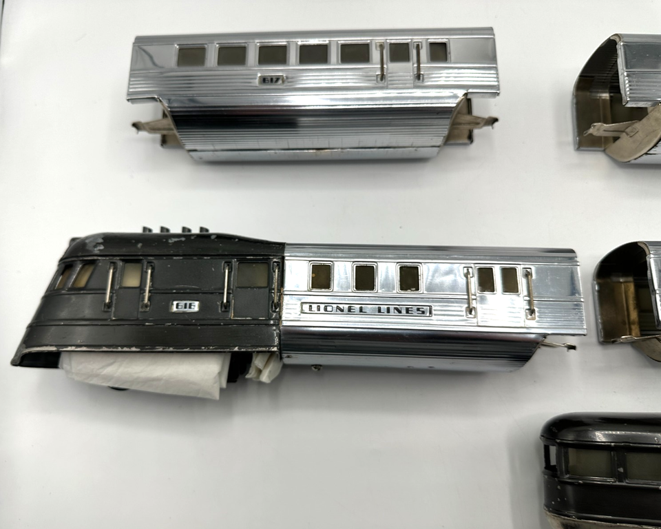 Lionel Flying Yankee Flyer O Gauge Pre-War 5 Car Train 616,617(3),618 ...