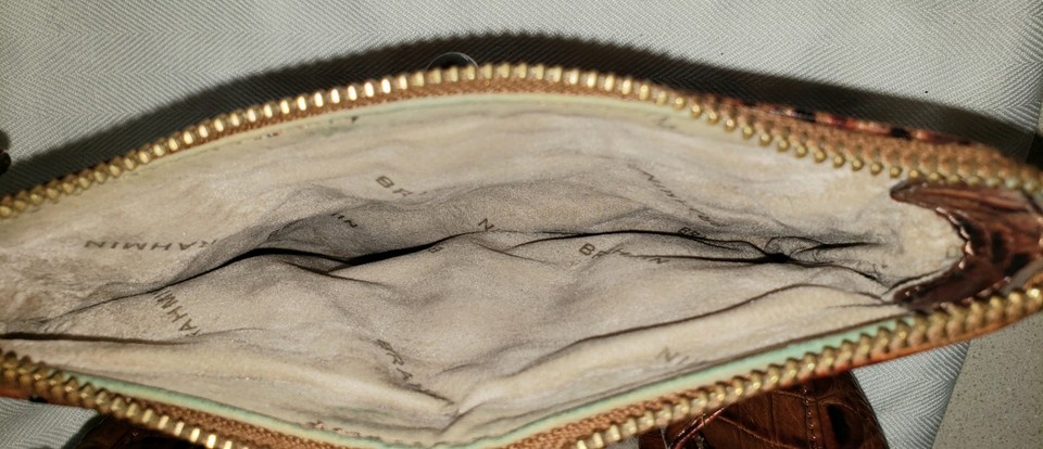 BRAHMIN SABLE TRI-COLOR MOJITO MELBOURNE CROSSBODY WALLET CROC EMBOSSED ...