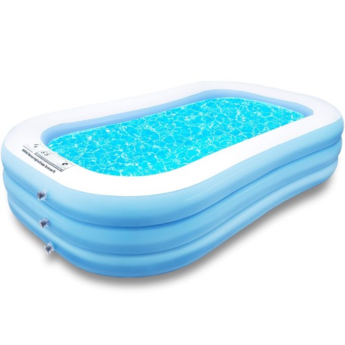 Inflatable Pool for 2 Adults and 4 Kids, Sturdy & Thickened Swimming ...
