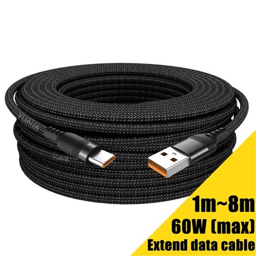 USB Type-C Extended 3M 5M 8-Meter Android Micro USB Fast Charging Cable ...