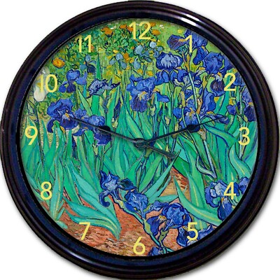 Irises Van Gogh Wall Clock Flowers New 10" | eBay