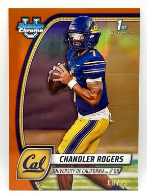 Chandler Rogers 2024 Bowman U Football Chrome 1st Prospect Orange 06/25 ...