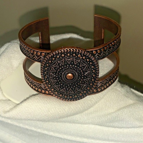 Taxco Mexico Mexican Copper Medallion Aztec Sun Dial Calendar Cuff ...