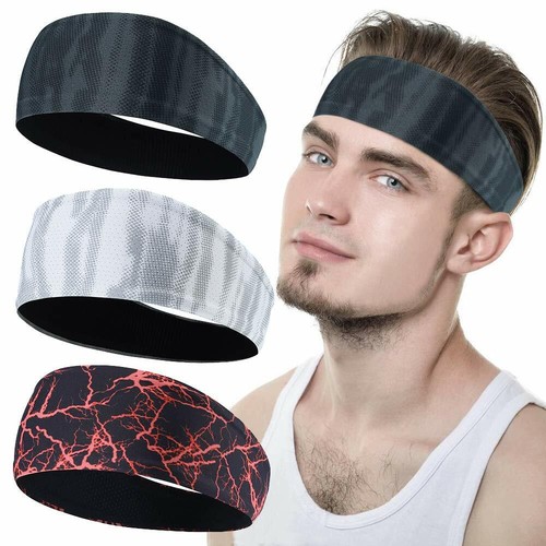 Mens Women Sweat Sweatband Headband Yoga Gym Running Stretch Sports ...
