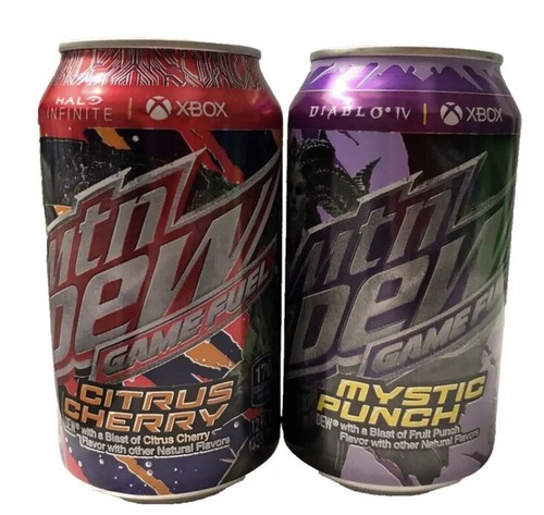 2 LIMITED ED MTN DEW GAME FUEL MYSTIC PUNCH & CITRUS CHERRY SODA 12 ...