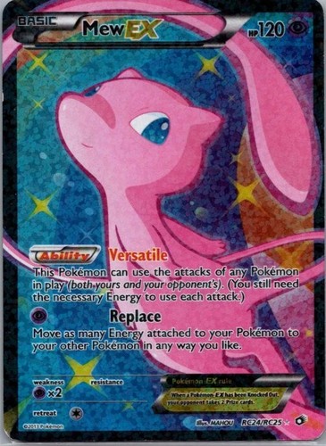 2013 Mew EX Basic Pokémon TCG RC24/RC25 HP120 Legendary Treasures ...