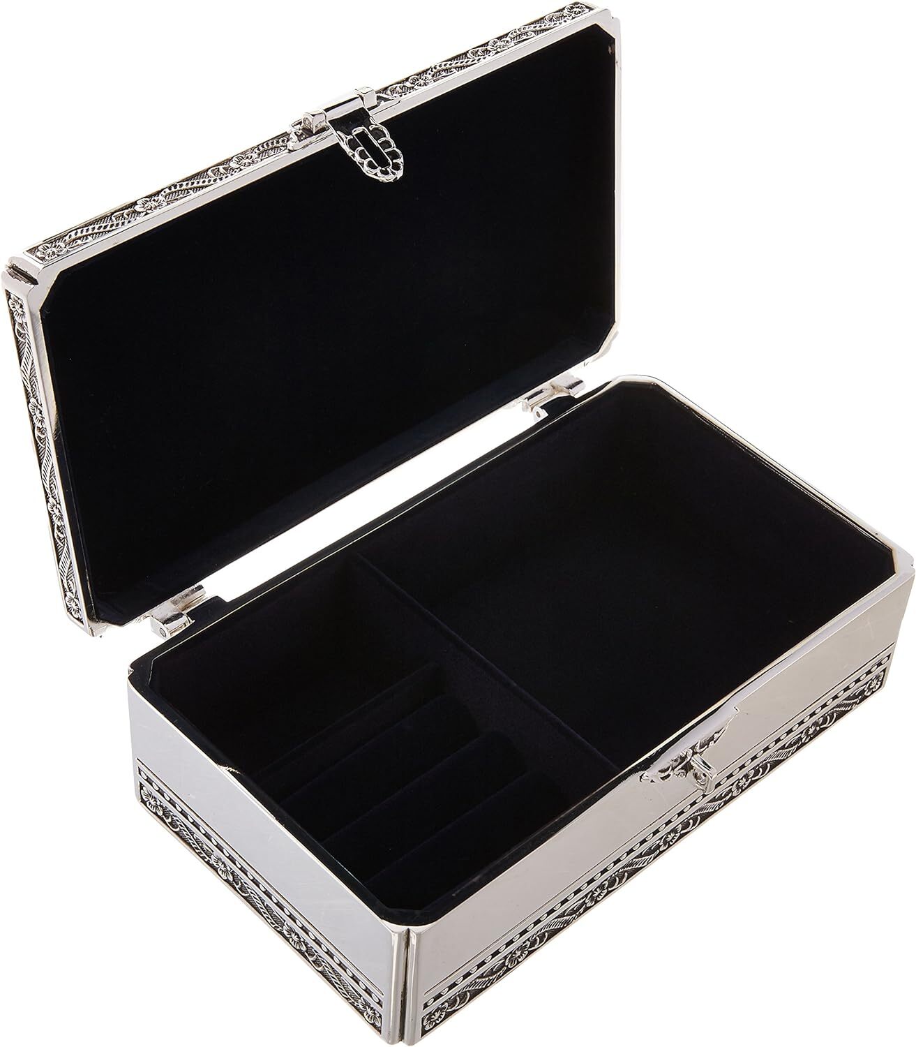 Elegance Antique Silver Jewelry Box with Jeweled Lock | eBay