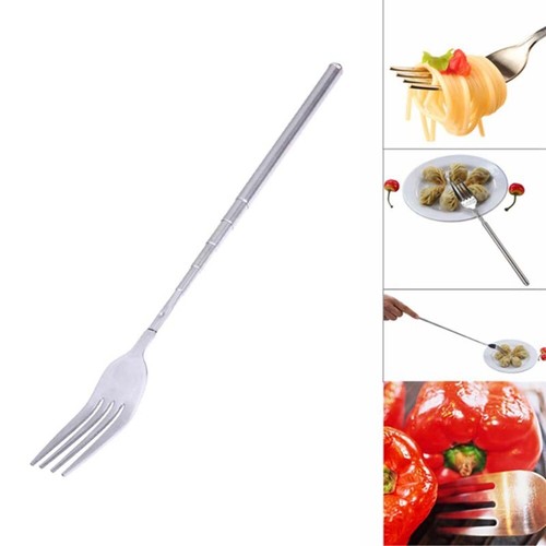 Telescopic Dinner Extendable Fork Cutlery Forks Meat Fork Stainless ...