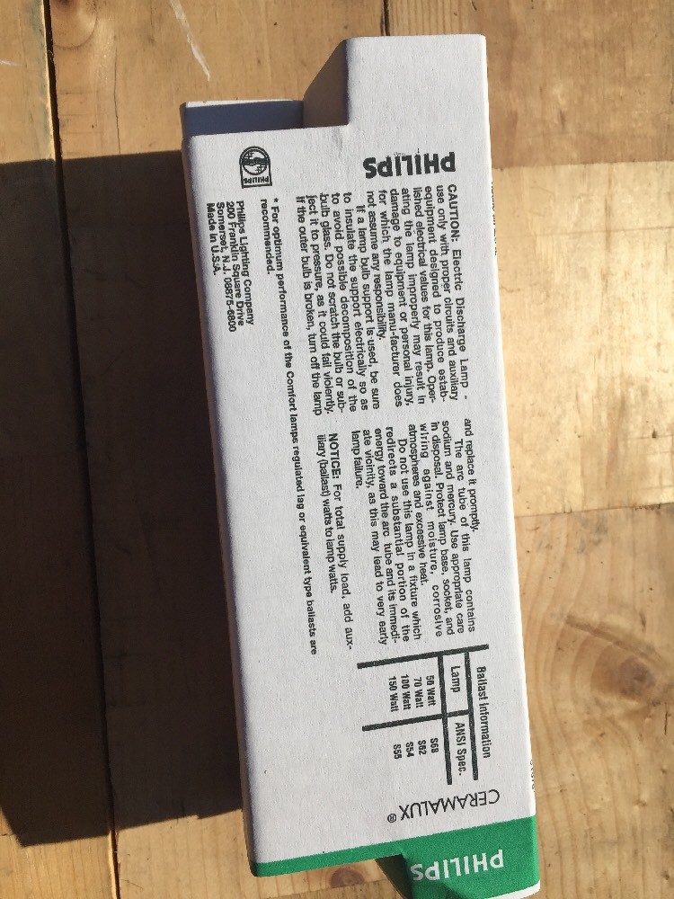 Philips Ceramalux C70S62/ALTO 70W HPS High Pressure Sodium Light Bulb ...