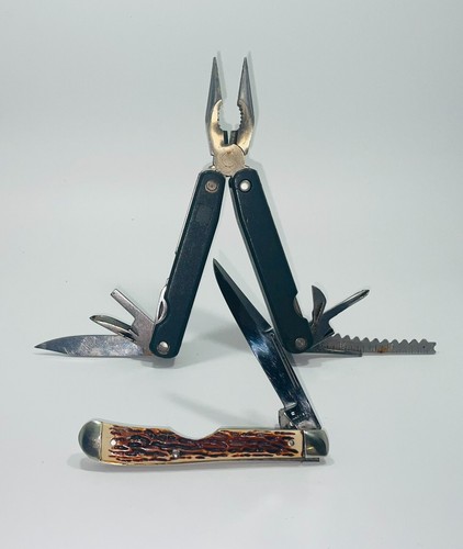 Colonial Easy Open Gunstock Trapper and Multi-tool Lot of 2 Vintage | eBay