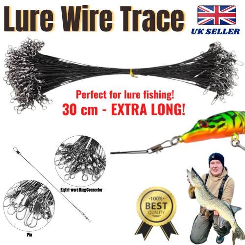 LURE WIRE TRACES Perfect for spinning pike fishing 30 cm - FREE UK ...
