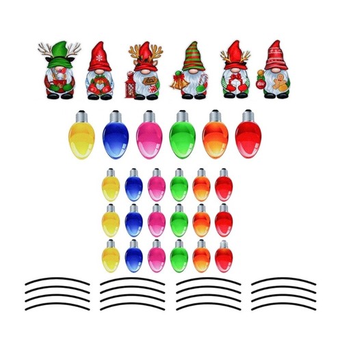 Magnetic Reflective Christmas Light Bulb Dwarf Sticker Christmas Car ...