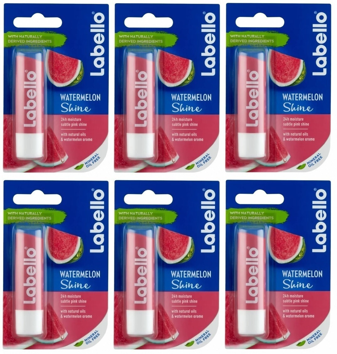 6x Labello Liposan Watermelon Shine Caring Lip Balm With Watermelon ...