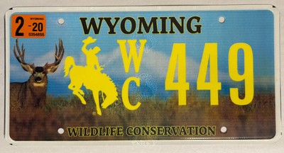 2020 WYOMING Wildlife Conservation License Plate - #449 | eBay
