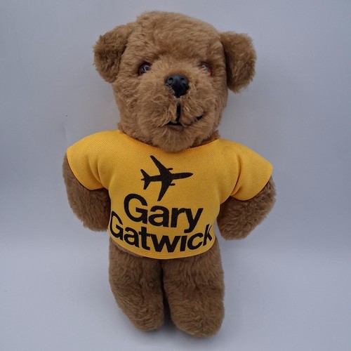 Vintage Gary Gatwick Plush Teddy Bear Airport Mascot 10" Brown Stuffed ...
