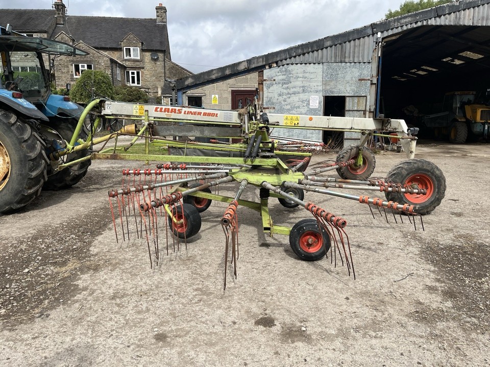 Claas 880 Twin Rotor Rake. Tractor Trailer Loader Mower Baler Spreader ...