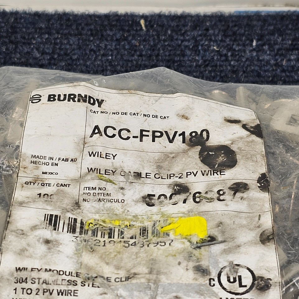 (100 PIECES) Burndy ACC-FPV180 Wiley Cable Clips 2-PV Wire | eBay