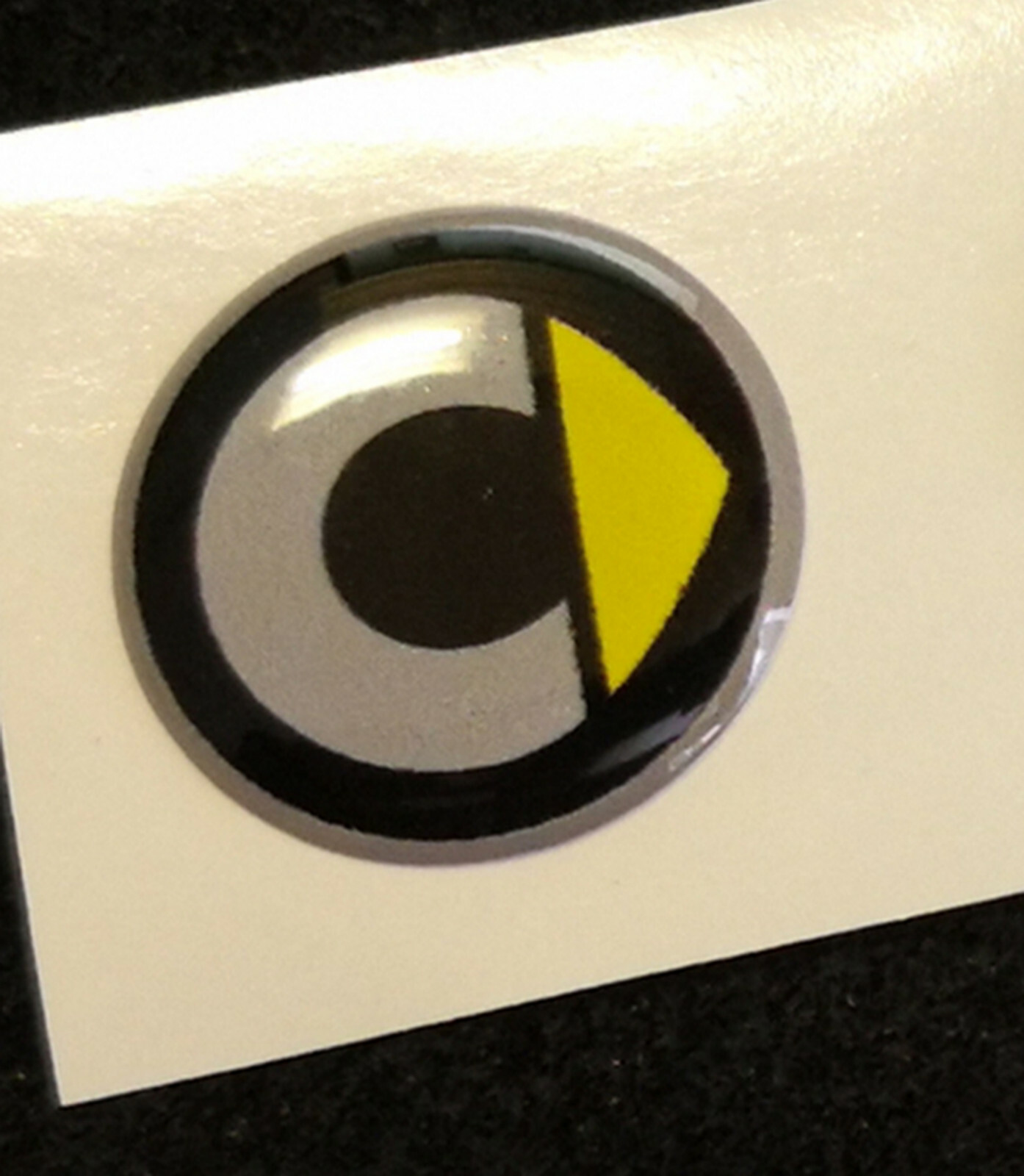 1 Resin Coated Sticker 3D Smart 30 Mm Gray Yellow Black | eBay