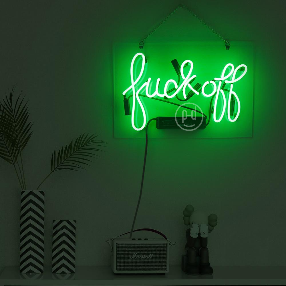 Fvck Off Neon Sign Light Tiki Bar Pub Home Room Wall Decor Visual ...