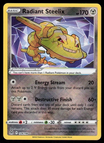 Radiant Steelix 124/196 Radiant Rare Pokemon Lost Origin NM | eBay