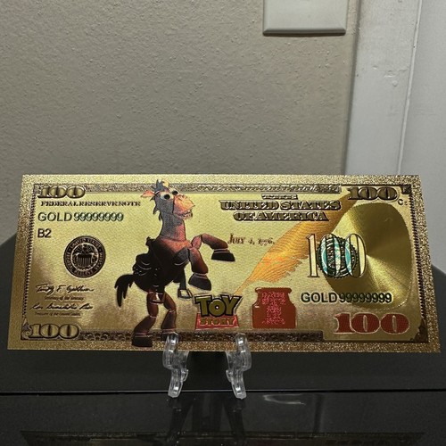 24k gold foil plated Bullseye Toy Story Banknote Disney Collectible | eBay