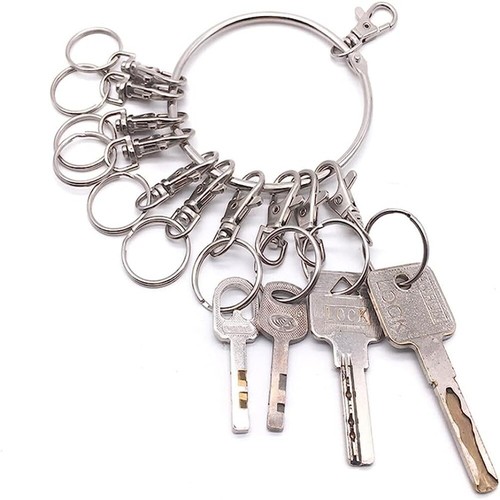 Metal Keychains silvery Key Organizer Holder Renting Key Ring Office | eBay