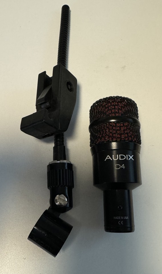 Audix D4 Dynamic Instrument Microphone with drum mount mic clip | eBay
