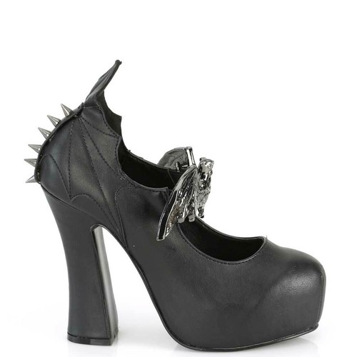 Demonia Demon-18 Black Vegan Leather Bat Platform Heels • Ships in 2-4 ...