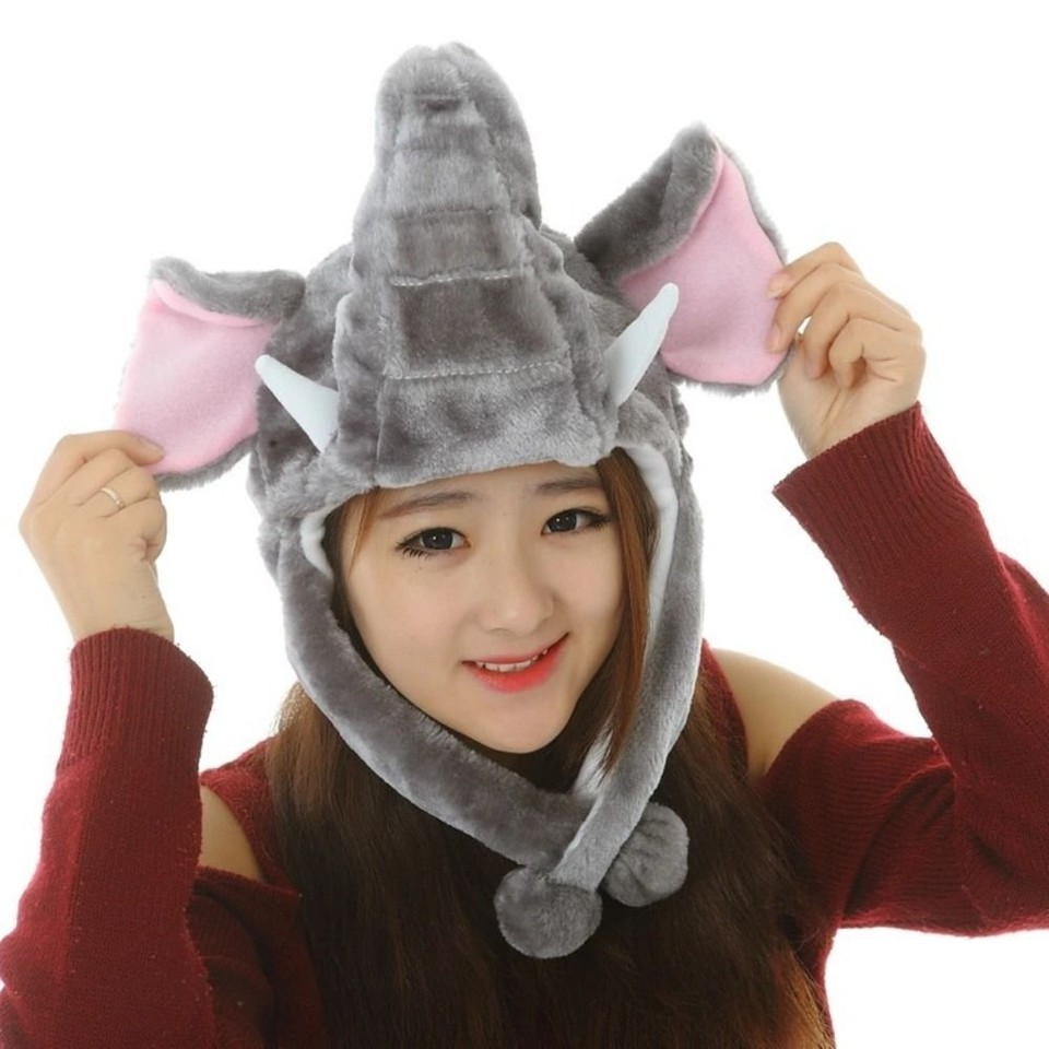 Cartoon Plush Moving Hat Animal Movable Ears Airbag Cap Winter | eBay ...