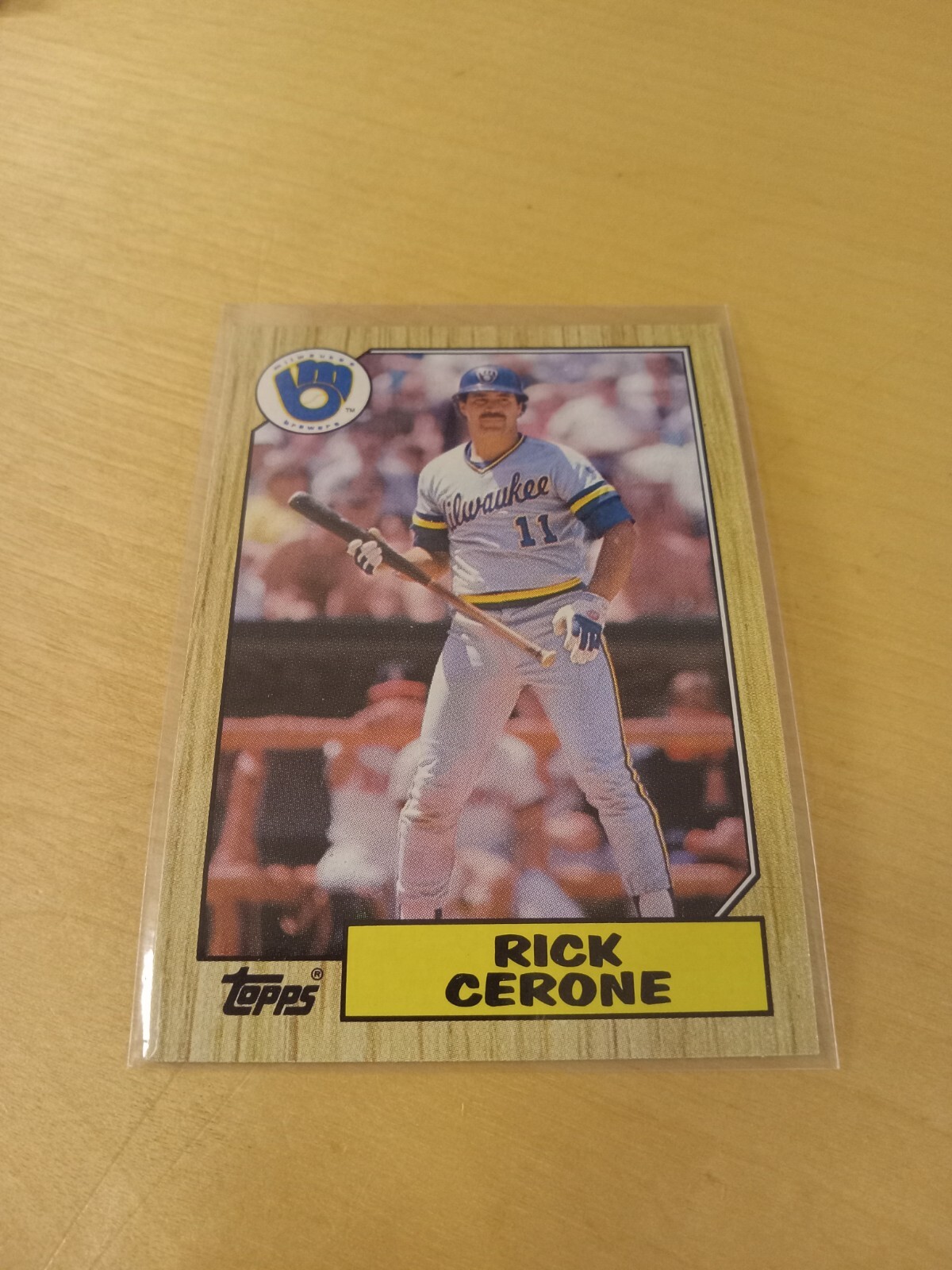 1987 Topps #129 RICK CERONE Milwaukee Brewers Baseball Card, Catcher ...