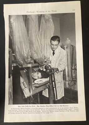 1949 original magazine photo mellon institute pittsburgh nancy butler ...