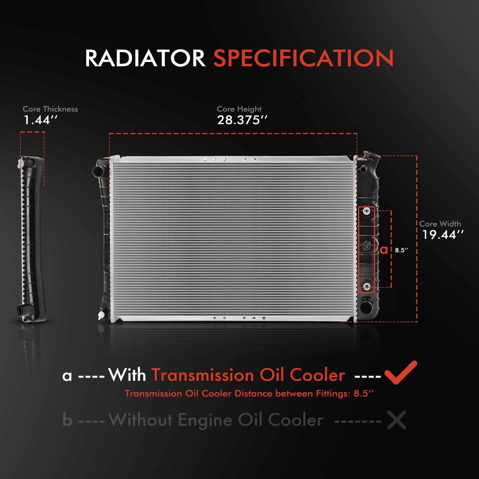 Radiator w/ Transmission Oil Cooler for Chevy Blazer 87-91 C10 C20 K10 ...