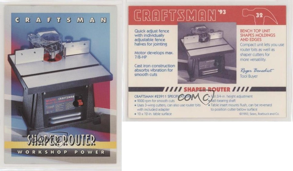 1993 Sears Craftsman Tools Shaper Router #32 0b5 | eBay