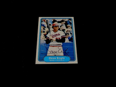 Dave Engle Autographed 1982 Fleer Baseball Card #552 Twins Vintage '80s ...