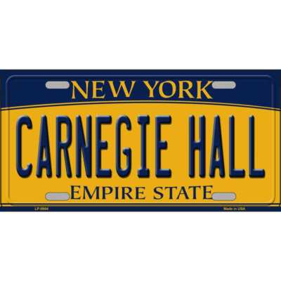 Carnegie Hall New York Novelty Metal License Plate Tag LP-8954 | eBay