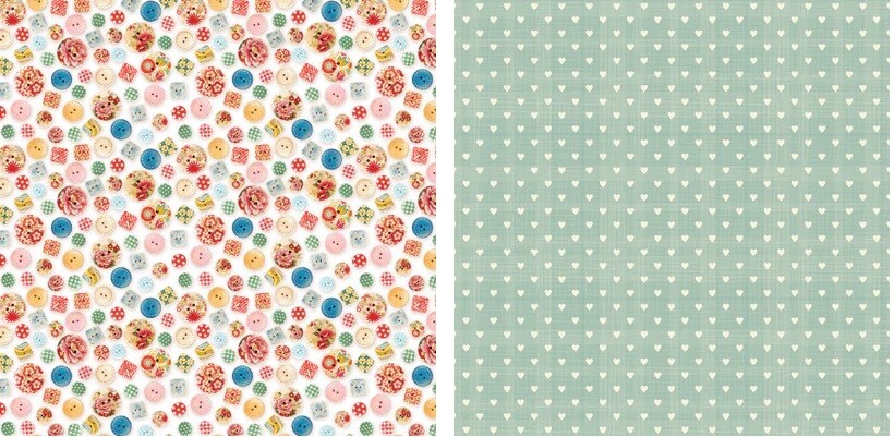 Stitch & Sew - Cute as a Button, scrapbook paper, DS, Reminisce STS001 ...