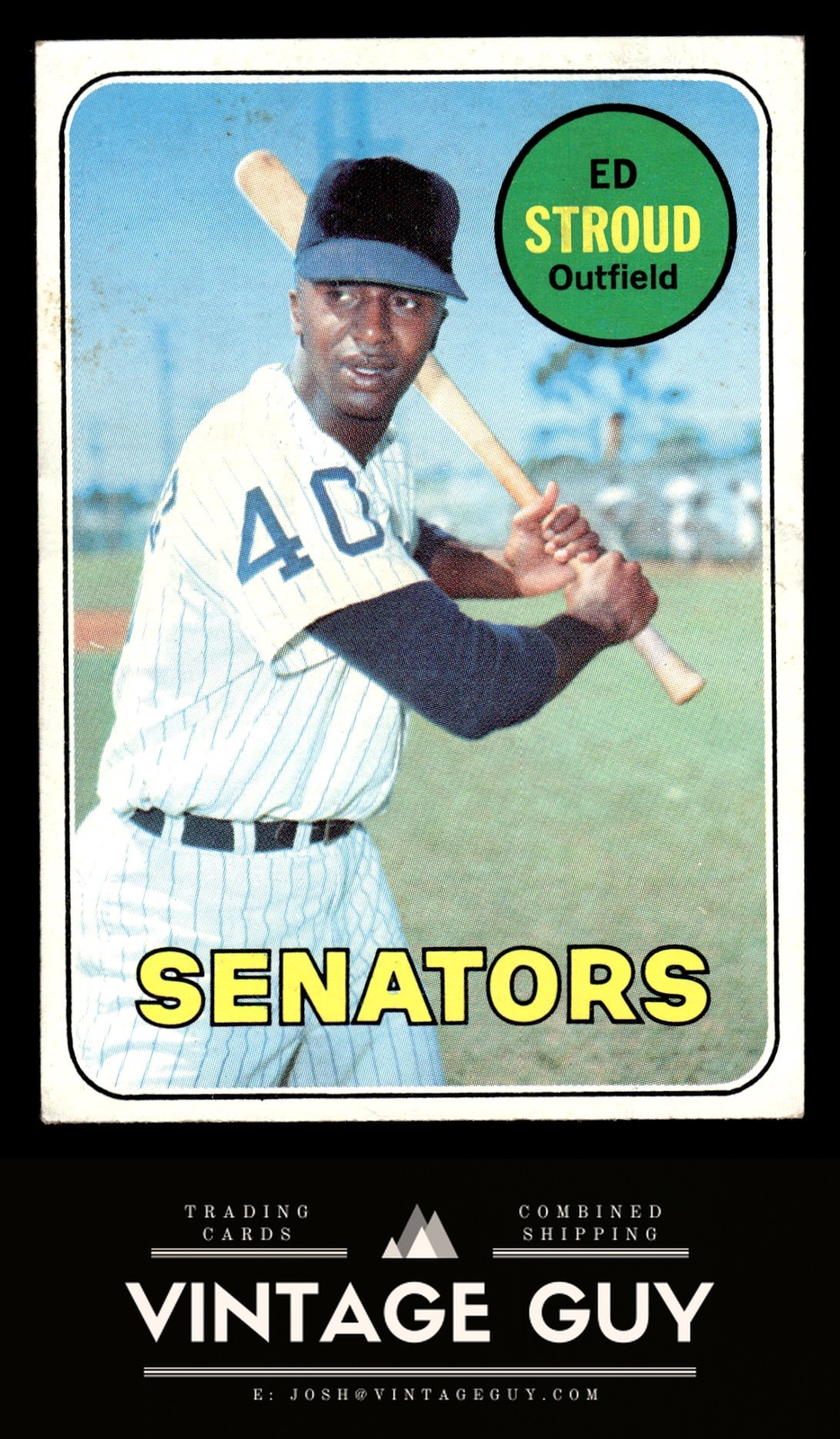 1969 Topps #272 Ed Stroud Vintage Washington Senators Baseball Card | eBay