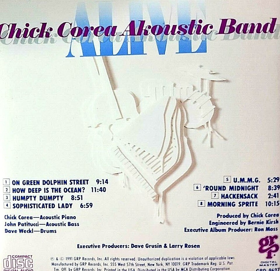 Chick Corea Akoustic Band - "Alive" ( CD - GRP Records ) 11105962728 | eBay
