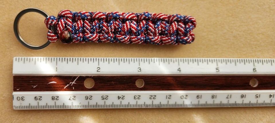 Atwood 550 Paracord Keychain Handmade Cobra Knot Stripes n Stars | eBay