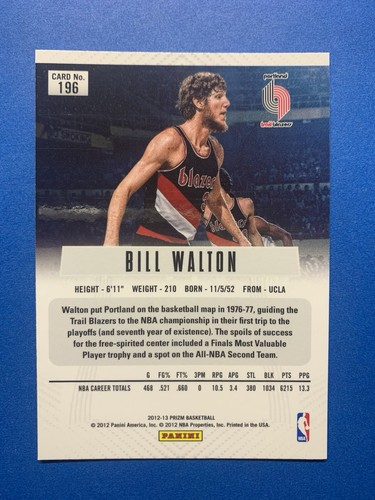 Bill Walton 2012-13 Panini Prizm #196 BASKETBALL Card | eBay