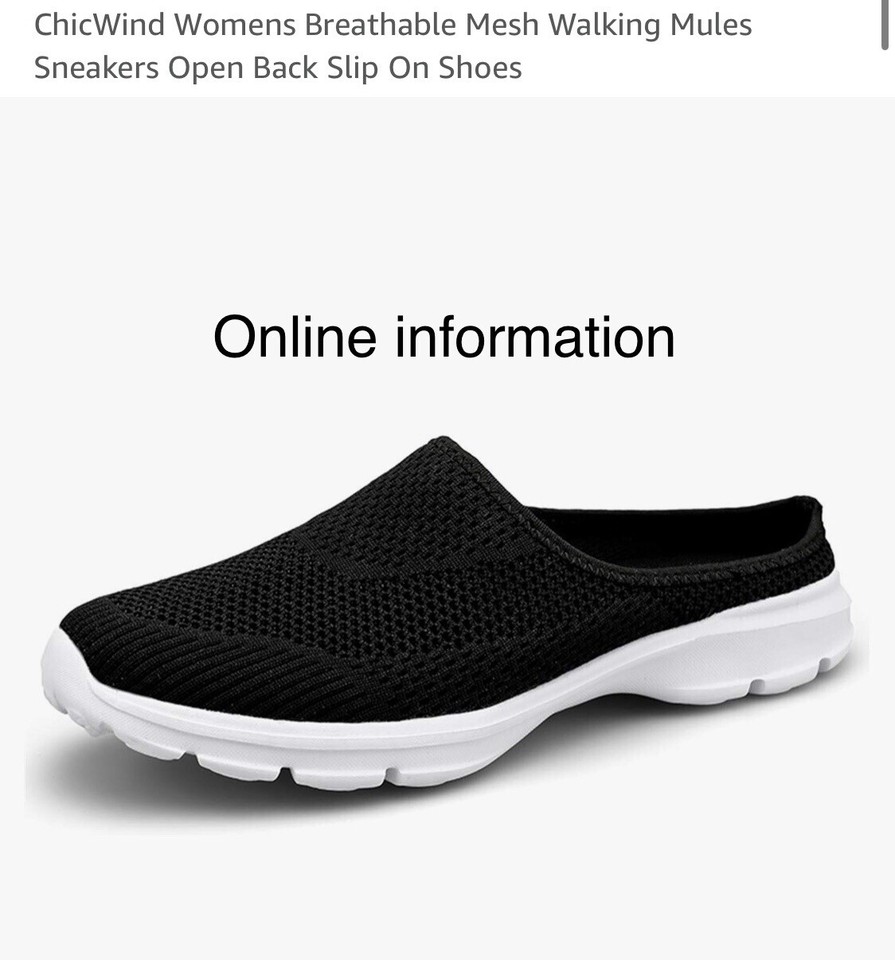 ChicWind Womens Breathable Mesh Walking Mules Sneakers Open Back Slip ...