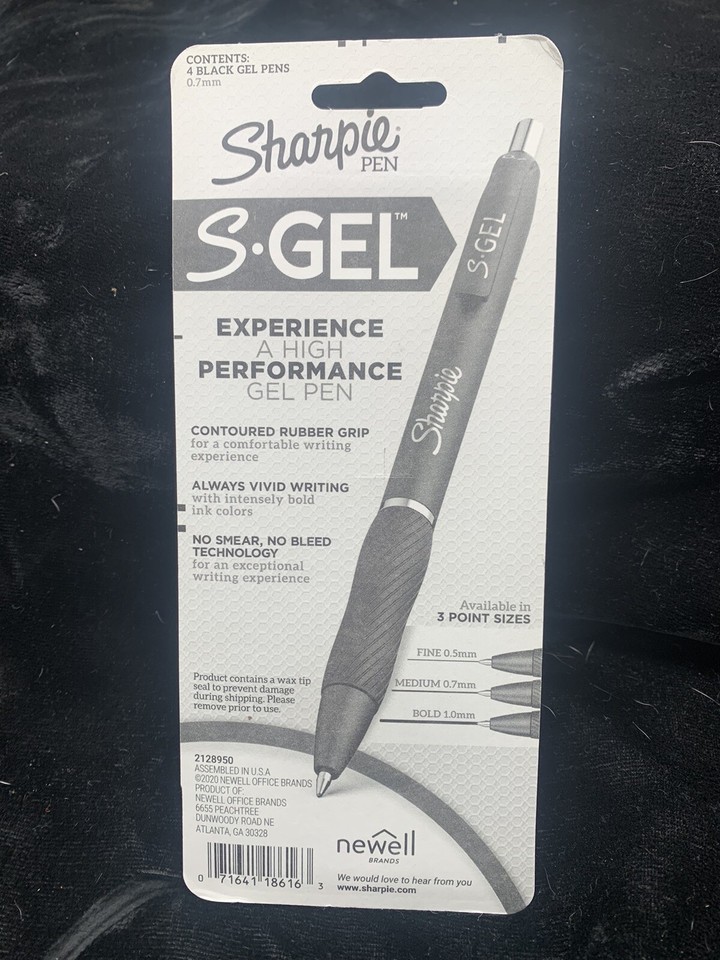 SHARPIE S-Gel, Gel Pens, Medium Point (0.7mm), Pearl White Body, Black ...