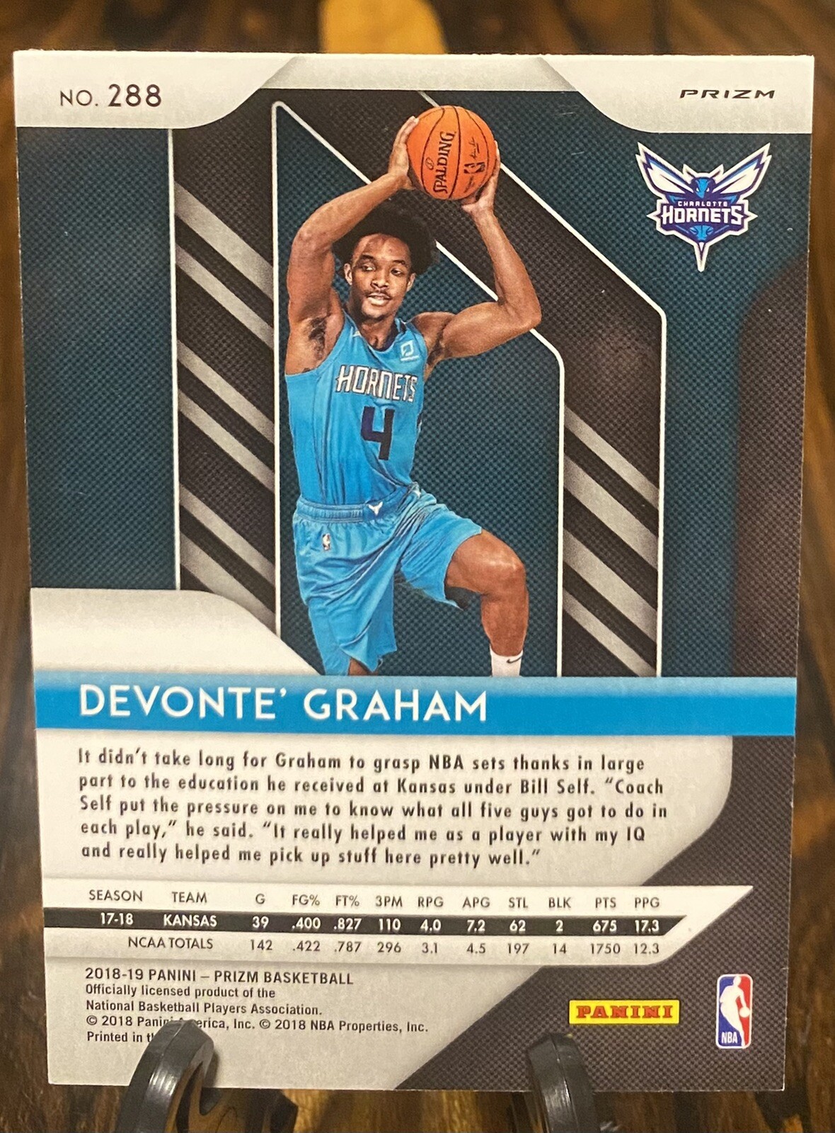 2018-19 Prizm Red White Blue Holo Devonte' Graham Card RC #288 ...