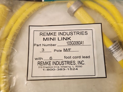 REMKE 103G0060A1 Mini-Link Cable Assey, Rubber, Male/Female, 3 pole 6FT ...