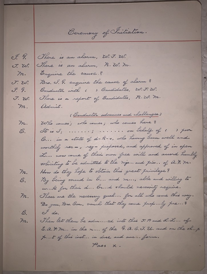 c.1920, A HANDWRITTEN BOOK OF MASONIC RITUALS, MANUSCRIPT, FREEMASONRY ...