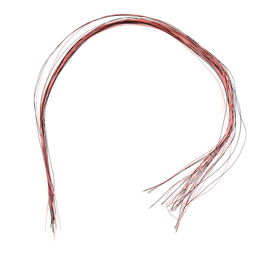 15pcs DC 12V 0.5mm Pre Wired LED Red Light Emitting Diode Pre-Soldered ...
